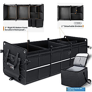 AstroAI Car Trunk Organizer Storage Large for SUV, Truck, Pickup, Collapsible Trunk Organizer Portable Storage Box with Cooler Bag, Foldable Cover, Nylon Handles, PU Bottom and PE Plate