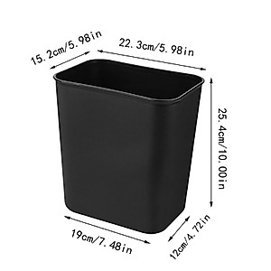 Trash Can/Open Top 7-Gallon Recycle Bins for Kitchen-Garbage,Dorm Trash Can Bins Fits Under Desk and Small Narrow Spaces in Kitchen Home Office and Dorm Easy to Clean Black (6 L)