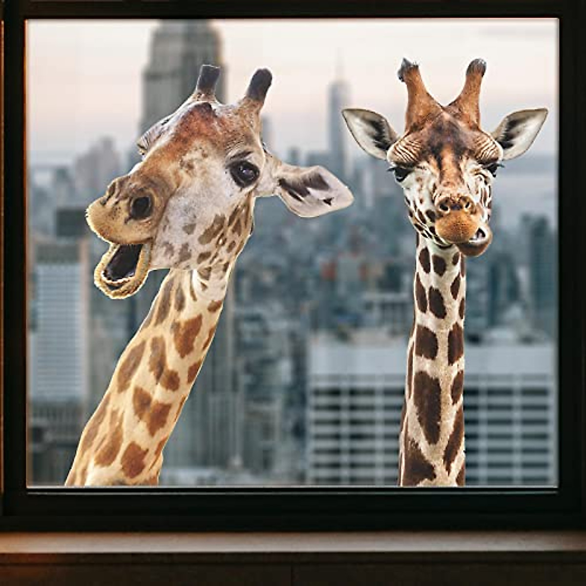 Cute Giraffe Wall Decals 2 Sheets Giraffe Decor Stickers, Lovely Window Decor Animal Wall Stickers Art Decorations for Kids Room Living Room Nursery Classroom
