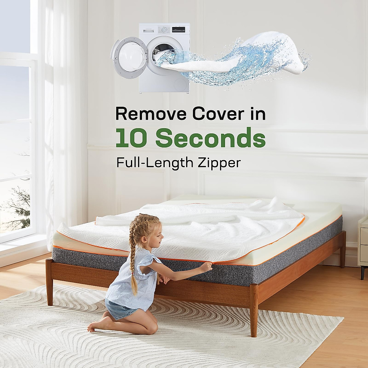 Marsail Twin Mattress, 10-inch Gel Memory Foam Mattress, Medium-Firm Mattress in a Box for Pressure Relief & Support, Breathable Cooling Twin Bed Mattress with Zippered Cover