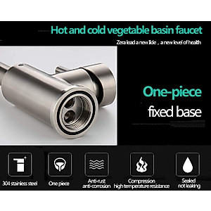 Faucet Bathroom Kitchen Brushed Nickel Stainless Steel Lead-Free,Bar Sink Faucet Tap Small Mini Kitchen Bath Faucet Farmhouse Vanity Sink Lavatory,External Welding (Size : Inner Welding)