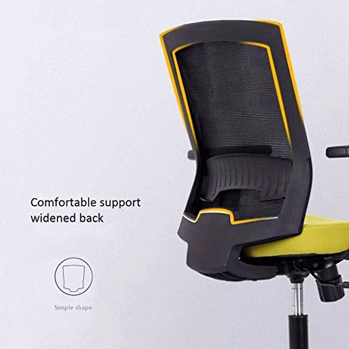 WYKDD Furniture Mid-Back Black Mesh Executive Swivel Ergonomic Office Chair with Back Angle Adjustment (Color : Black)