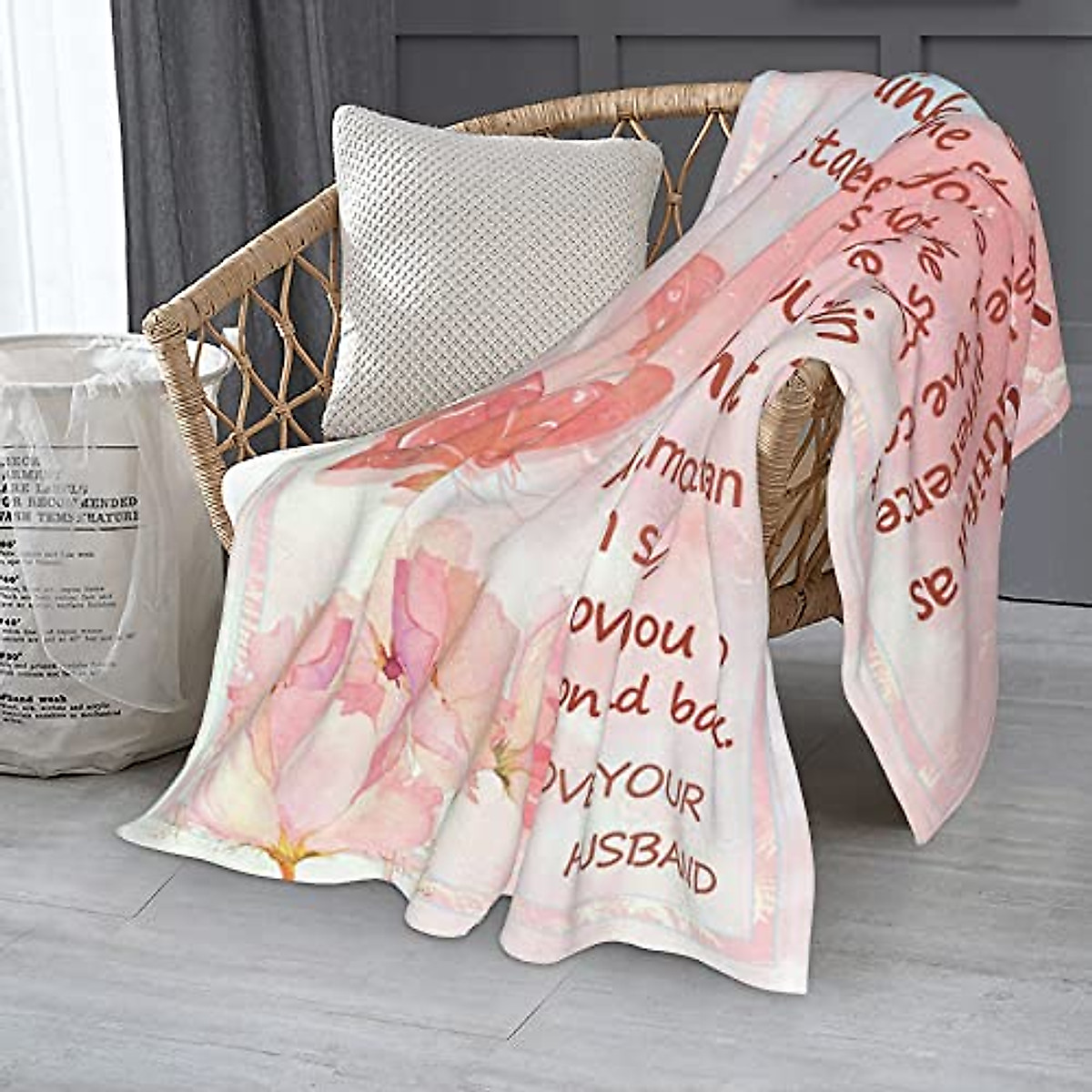 CHUSHYAR Mothers Day Birthday Gifts for Wife,Gifts for Wife for Her,Wife Gifts from Husband,Best Wife Gifts, Fuzzy& Soft Wife Throw Blanket 60" x 50"