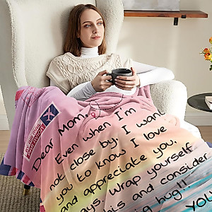 Warmstorey Gift for Mom Blanket from Daughter - Son - Children for Christmas, Dear Mom to My Mom Letter Blanket, Happy Birthday Mom Gifts from Daughters Sons, Mom Blanket for Mother Mommy Mama