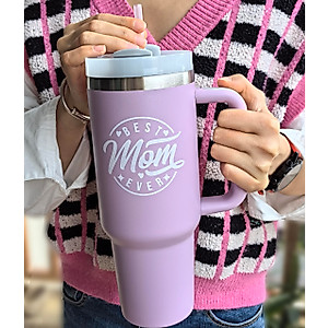 CHONG SHENG Best Mom Ever 40OZ Coffee Tumbler - Gifts for Mom from Daughter for Mother's Day, Christmas, Birthday gIfts Idea for Mama