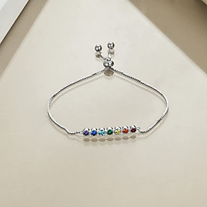 ONEFINITY Chakra Bracelets Sterling Sliver 7 Chakra Bracelets for Women Healing Jewelry Yoga Gifts for Women Girl