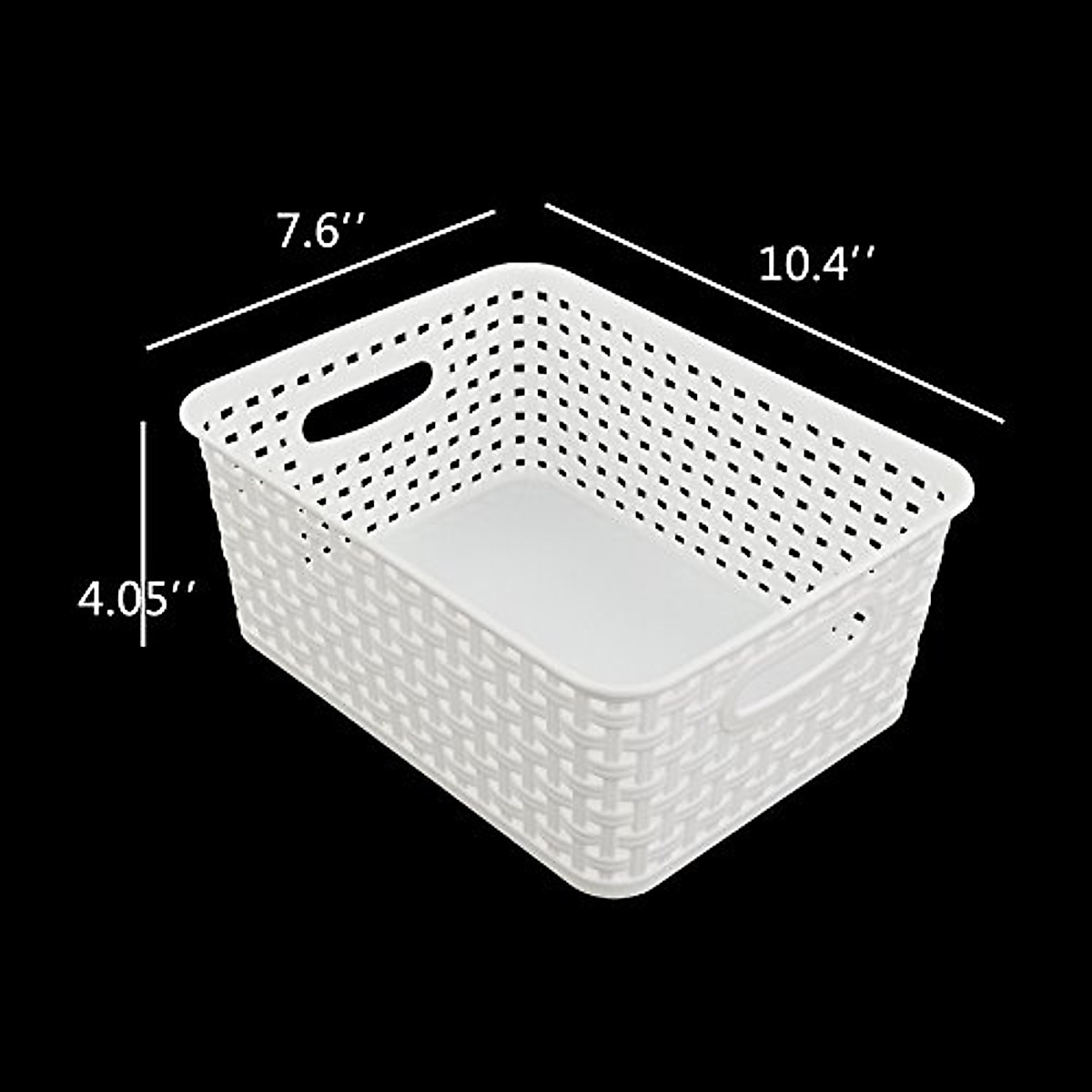 Eagrye 6-Pack 10.4-Inch x 7.6-Inch x 4.05-Inch Plastic Storage Basket, Woven Basket Bin