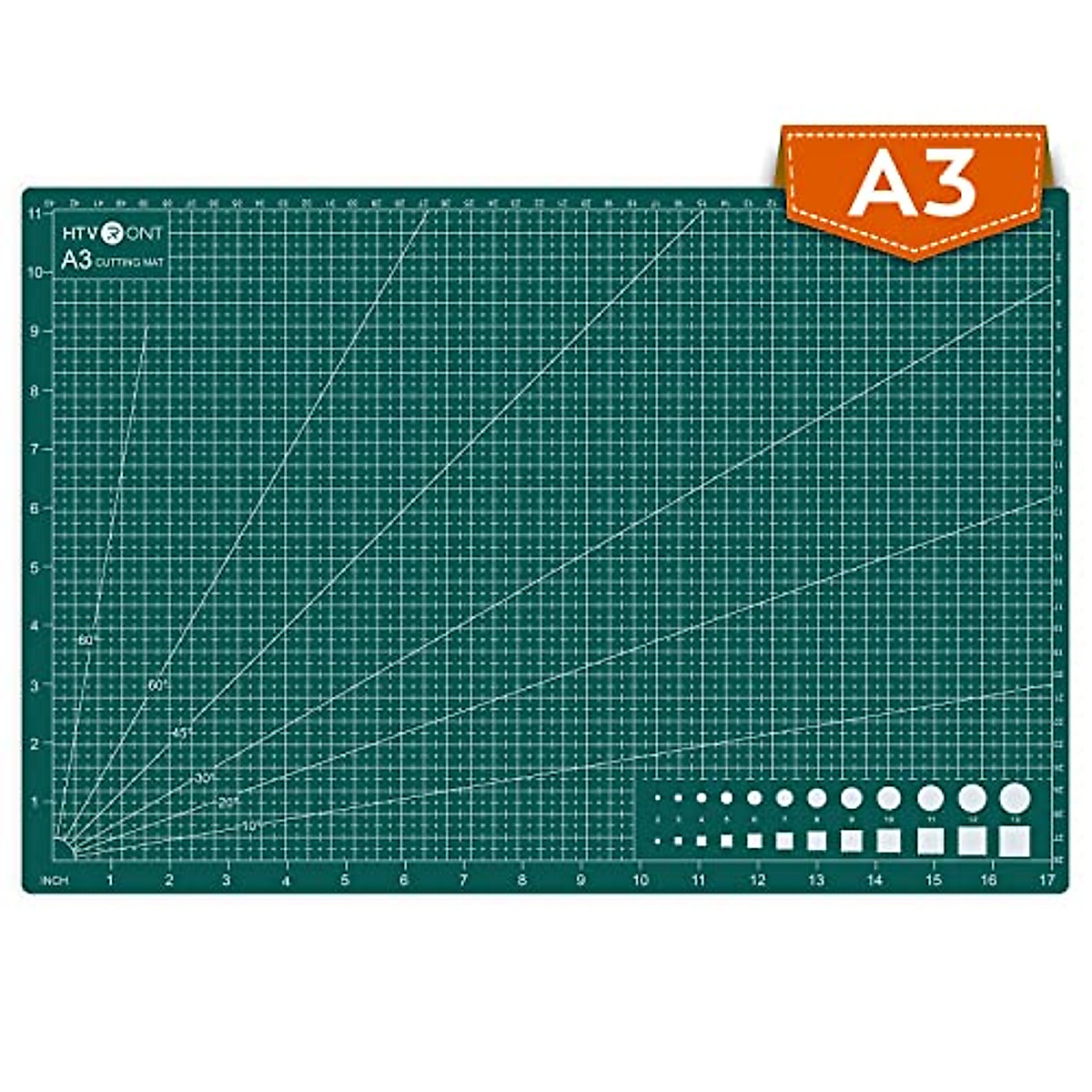 HTVRONT Self Healing Cutting Mat, 12" x 18" Double Sided Craft Mat, Non-Slip & Rotary Cutting Mat for Sewing, Scrapbooking, Quilting, Scrapbooking, Arts, Crafts Project（A3）