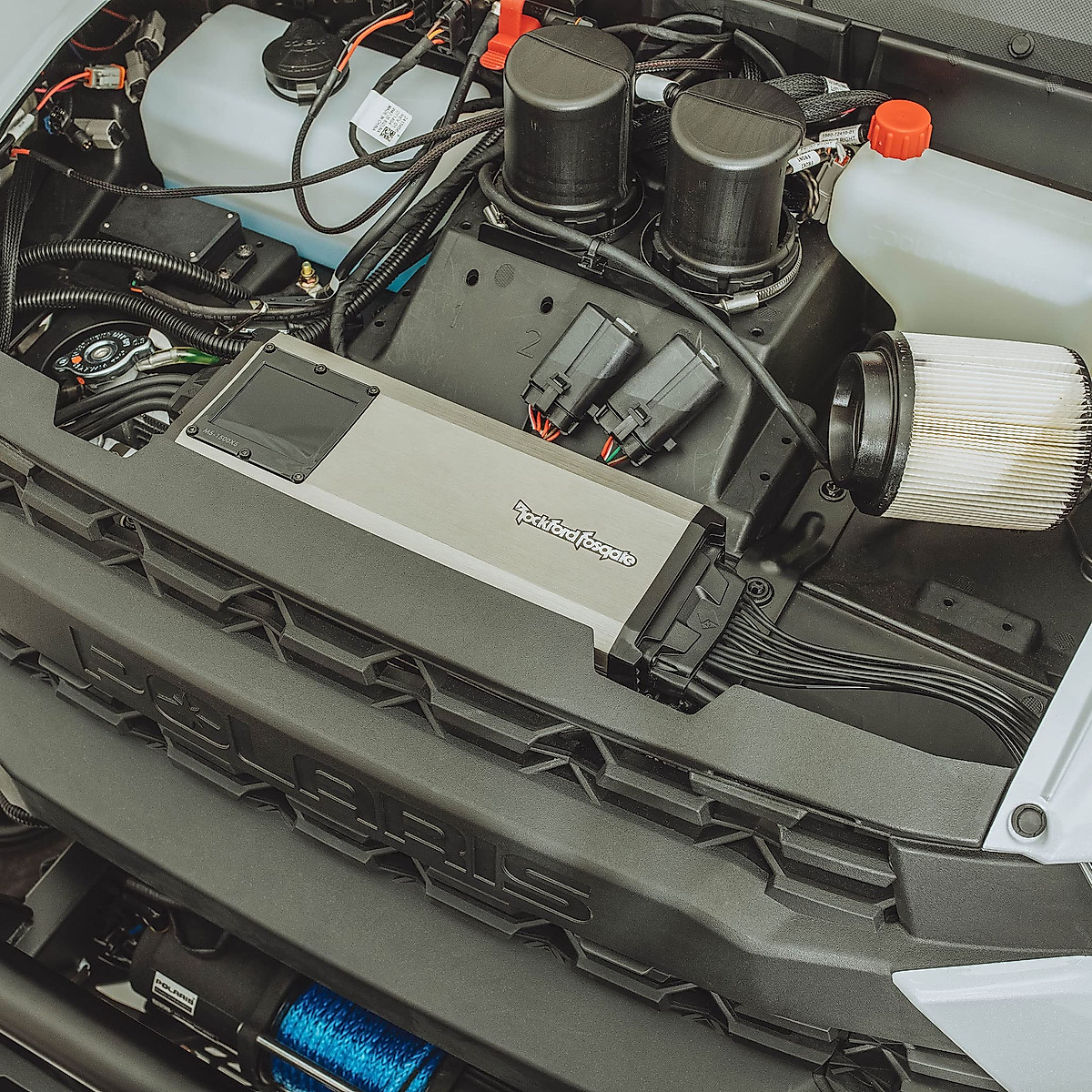 Rockford Fosgate RNGR18-STG4 Audio Kit: PMX-2 Receiver, 1500-Watt Amp, M1 Series Color Optix Multicolor LED Lighted Front & Rear Speakers plus Subwoofer for Select Polaris Ranger Models (2018-2022)