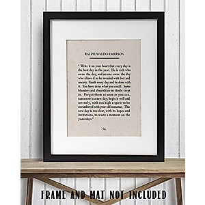 Write It On Your Heart - Motivational Wall Decor Print, Ralph Waldo Emerson Quotes Wall Art For Living Room Decor, Office Decor, and Study Wall Decorations. Unframed Poetry Wall Art Print- 8x10”