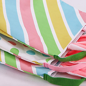 Ivenf Easter Egg Hunt Basket Bag: 3ct Cute Pink Blue Green Easter Bunny Ears Gift Bag for Easter Basket Egg Hunt Games, Kids School Home Office Party Supplies, Spring Decorations