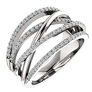 SUKKCCNO 925 Sterling Silver Shiny White Gem Ring Cubic Zirconia Rings CZ Diamond Multi Row Ring Eternity Wedding Bridal Jewelry Gifts Women Size 6-10 (10)