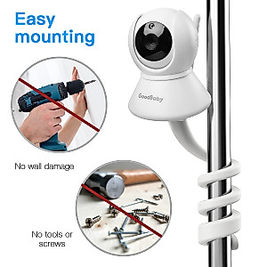 Koroao Flexible Twist Mount for GoodBaby SM35PTZ Baby Monitor Camera No Tools or Wall Damage Required