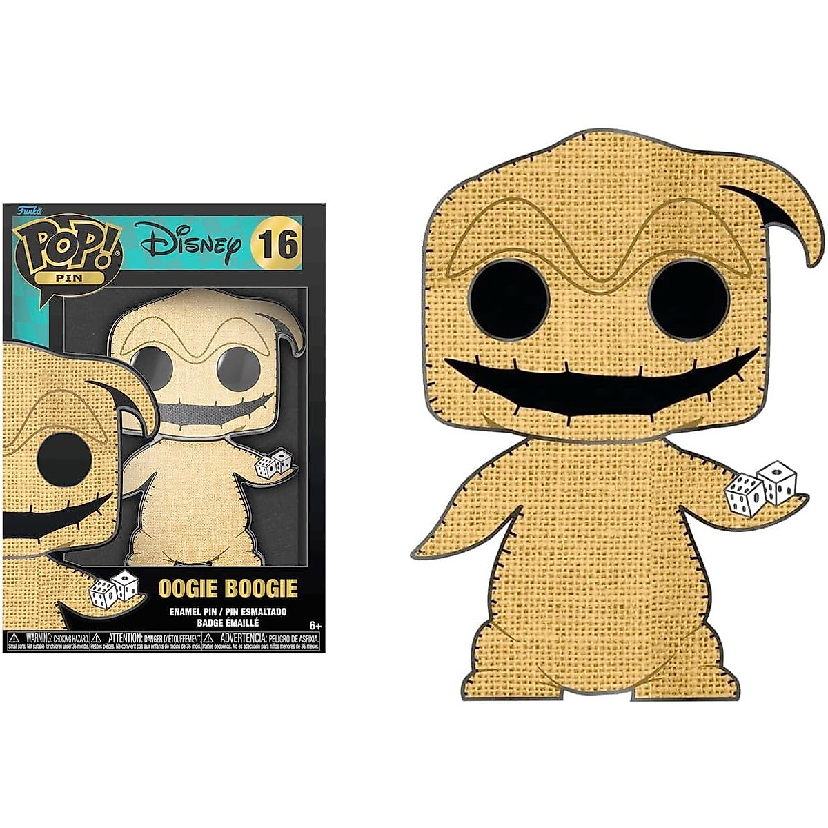 Skull Jack Nightmare Before Christmas Figure Bundled with Scary King Skellington Soda Wild Can + 3D Icon Oogie Boogie Pop! Pin! + Halloweentown Fright Bitty Character! 4 Items