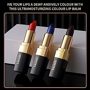 Lip Balm Lipstick, YACAISI Lip Stain Long Lasting Waterproof, Long Lasting Nutritious Lip Balm Lips Moisturizer Lipstick For Women (Black Rose)