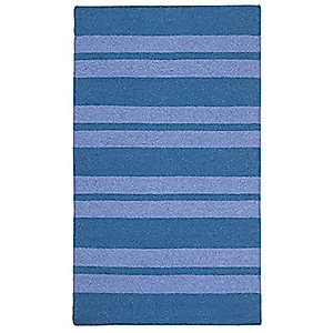 SAFAVIEH Dhurries Collection 3' x 5' Turquoise / Lavender DHU203A Handmade Flatweave Premium Wool Area Rug