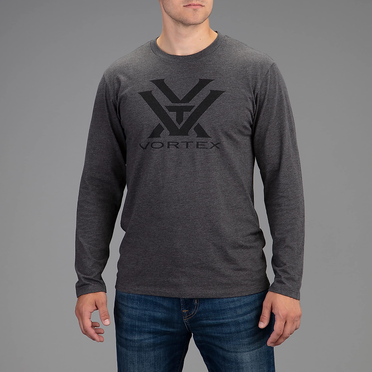 Vortex Optics Core Logo Long Sleeve Shirts (Charcoal Heather, X-Large)