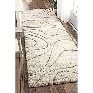 nuLOOM Carolyn Cozy Soft & Plush Shag Runner Rug, 2 ft 8 in x 12 ft, Cream