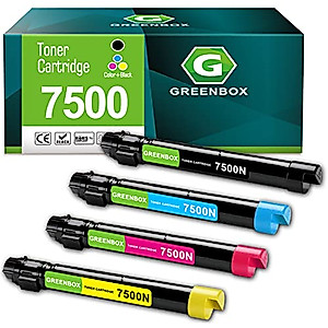 GREENBOX Remanufactured Phaser 7500 Toner Cartridge Replacement for Xerox 106R01439 106R01438 106R01437 106R01436 for Phaser 7500 7500N 7500V (4 Pack)