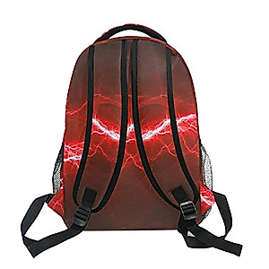 xigua Flash Thunder School Backpack for Girls Boys Lightning Travel Daypack Lightweight Shoulder Bag for Men Women College, Red