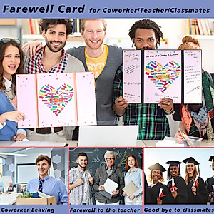 LYNYUN Farewell Guest Book, Farewell Gifts for Coworkers, Black Gold We Will Miss You Signature Board, Happy Retirement Party Decorations, Going Away, Goodbye Cards for Coworker Leaving