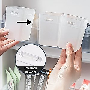 WonLiq 3 Pack - Refrigerator Organizer Container, Fridge Side Door Small Objects Storage Container, Kitchen Household Sundries Storage Box (Large size)