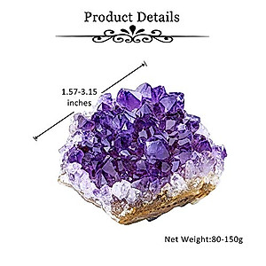 GEHECRST Natural Raw Amethyst Quartz Geode Cluster, Reiki Healing Crystals Stone Amethyst Rock Druzy Gemstone for Collection, Decoration, Specimen, Witchcraft | 0.18-0.33 lb