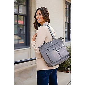 Baggallini womens Any Day Tote with RFID Phone Wristlet, Sterling Shimmer, One Size US