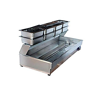 INTBUYING 110V Bain Marie Buffet Steam Table Restaurant Food Warmer with Glass Shield 8 Pots Double-Row