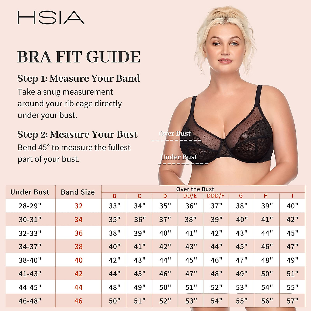 HSIA Minimizer Bras for Women Full Coverage Underwire Bras Plus Size,Lifting Lace Bra for Heavy Breast 38DD Black
