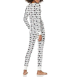 Amazon Essentials Women's Snug-Fit Cotton Pajama Set (Available in Plus Size), Penguin Parade, Medium