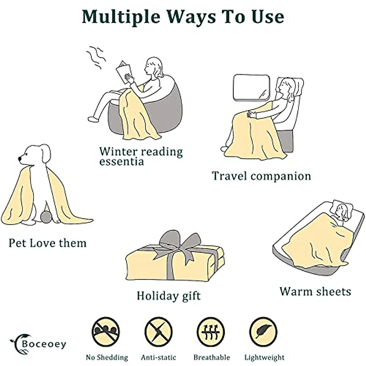 Boceoey Throw Blanket for Couch Soft Blanket Warm Lightweight, Fleece Blanket Queen Size for Bedspread, Fluffy Cozy Blankets for Bed Sofa Travel Camping 108x90 Inches Sea Otter