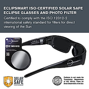 Celestron – 3-Pc EclipSmart Safe Solar Observing & Imaging Kit – Meets ISO 12312-2:2015(E) Standards – Premium Solar Safe Filter Technology – Includes Eclipse Glasses + Photo Filter + Eclipse Book
