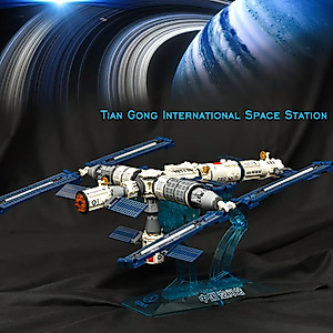 EDGKODK City International Space Station Building Toys, CNSA Tian Gong Universe Space Building Set Party Favors for Boys 8-14 (Compatible with Lego)