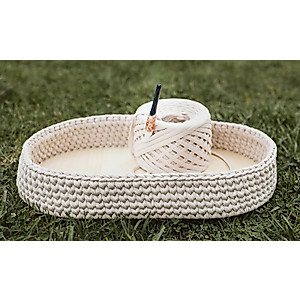 Generic Large Wood Basket Base Bottom for Crochet 50x30cm, Basswood