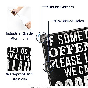 Putuo Decor Funny Sarcastic Metal Tin Sign Man Cave Bar Decor If Some Thing Here Offends You Please Let Us Know 12 x 8 Inches