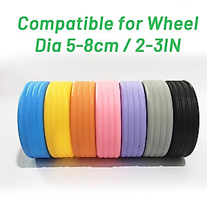 Yopolaz Reduce Noise Suitcase Wheels Cover - 8 Pack Silicon Carry on Luggage Wheels Cover for Most 8-Spinner Wheels Luggage Sets (Multicolor A)