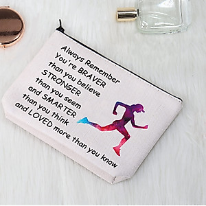 Running Gifts for Her Running Lover Gifts Runner Makeup Bag Cosmetic Pouch Cross Country Running Gift for Runners Teens Women Zipper Pouch Travel Toiletry Bag Organizer (Runner Cosmetics Bag)