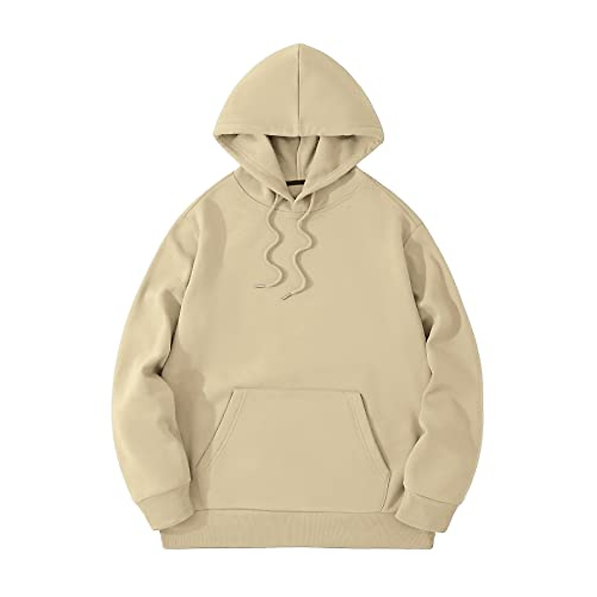 SOLY HUX Men's Letter Graphic Hoodies Long Sleeve Drawstring Pocket Casual Pullover Sweatshirt Khaki Letter M
