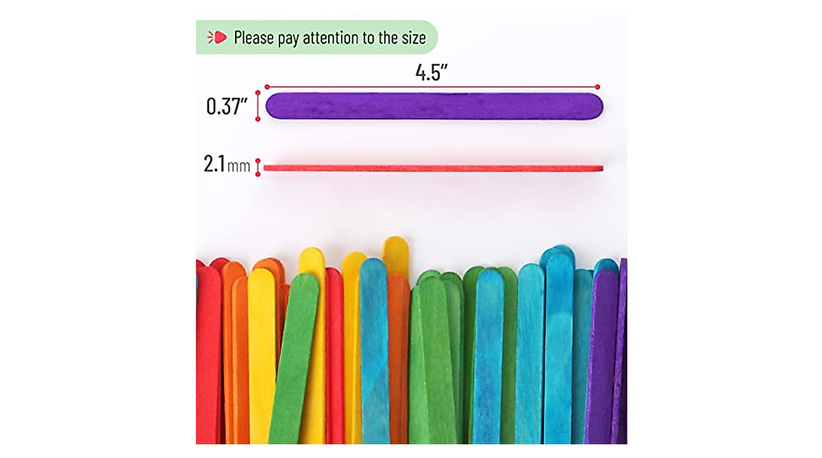 Mr. Pen Colored Popsicle Sticks - 200 Vibrant Craft Sticks for Kids