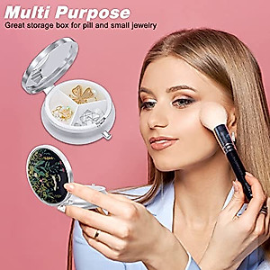 Aiawoxc Pill Case, Cute Travel Pill Box for Purse, Moisture ​Proof Small Pill Holder, Portable Pocket Pill Organizer Dispenser ​to Hold Vitamins, Cod Liver Oil, Supplements and Medicine (Dandelion)