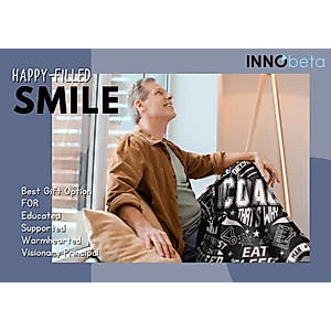 InnoBeta Coach Gifts for Men, Coach Flannel Blankets 50"x 65", Gift for Basketball Coach, Soccer Coach, Football Coach, Baseball Coach - Black - Because I'm The Coach That's WHY