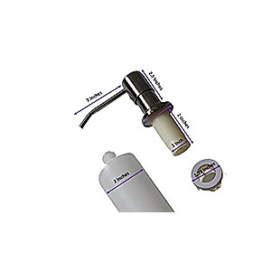 Soap Dispenser for Kitchen Sink, Built in, Stainless Steel, Pump Set for Dish Soap or Lotion, Refill from The Top (Silver)