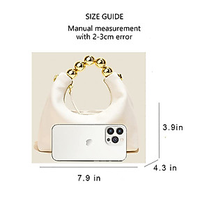 Purses and Handbags for Women Fashion Ladies Pearl bead Top Handle Satchel Shoulder Chain Crossbody Bag (Black)