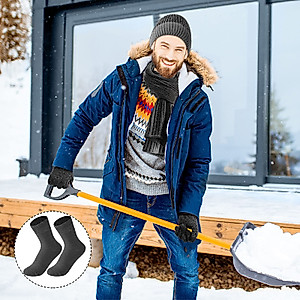 SATINIOR Winter Hat Scarf Socks Touch Screen Gloves Ear Warmer Sets Women Men Fleece Lined Knit Beanies Winter Favor Gifts(Grey)