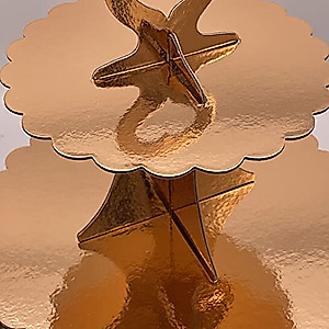 4 PCS Cardboard Cupcake Stand 3- Tier Dessert Stand, Rose Gold Party Supplies, Birthday Party Wedding Anniversary