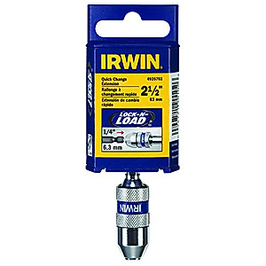 IRWIN Tools 2-1/2 Inch Speedbor Lock N' Load Quick Change Bit Holder (4935703),Silver