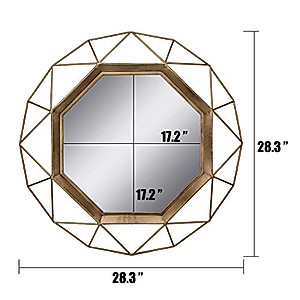 Stonebriar SB-6137A Gold Geometric Wall Mirror, 30 x 30