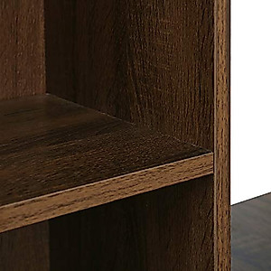 Haplized Modern Minimalist L-Shaped Office Computer Desk with 6-Tier Open Storage Shelf - Ideal for Office, Learning, and Gaming (Walnut)