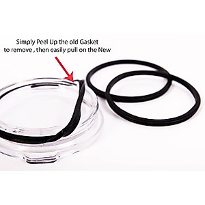 Replacement Rubber Gasket Seal Ring 30 oz Tumbler Compatible with Yeti RTIC Ozark Trail Rocky Mountain Mossy Top Lid CocoStraw Brand Vacuum Stainless Steel Cup Flex Spare